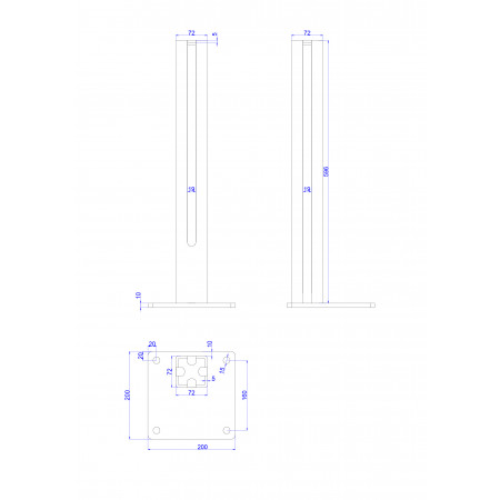 Fussplatte für Torpfosten