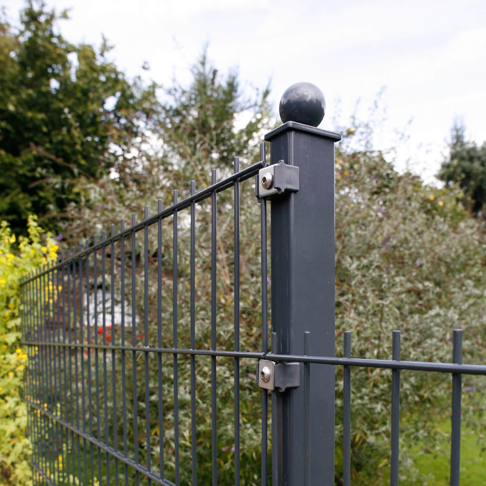 Abdeckkappe Zaun Pfosten mit Kugel Aluminium 60x40 ...